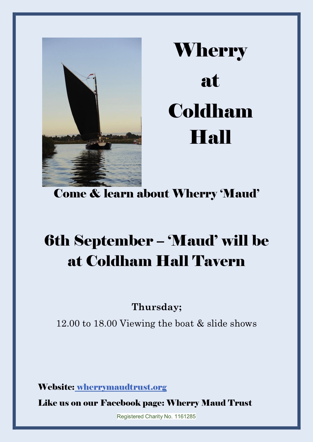 Wherry Maud to visit Surlingham | Surlingham