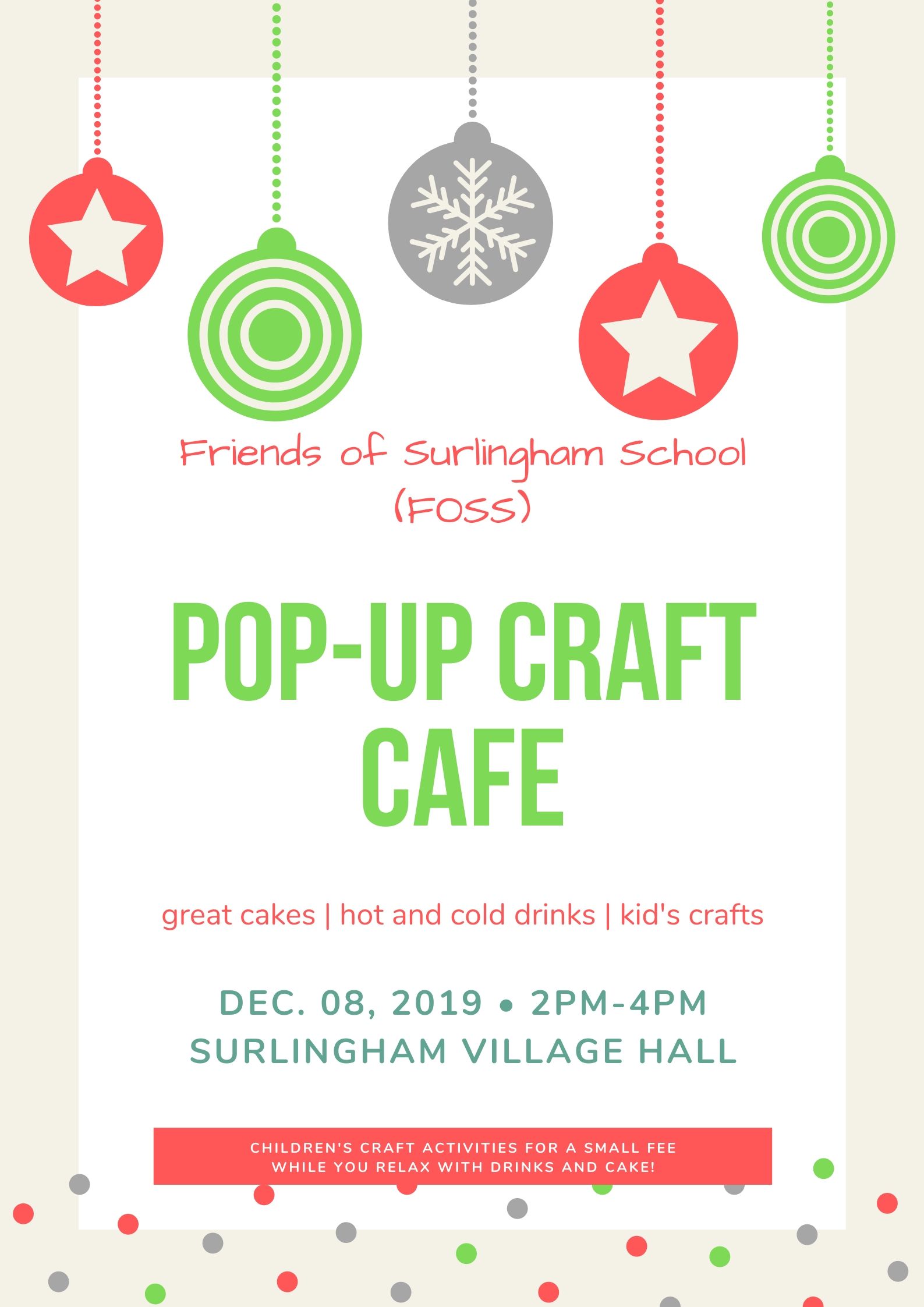 Pop up Craft Cafe Sunday 8th December | Surlingham
