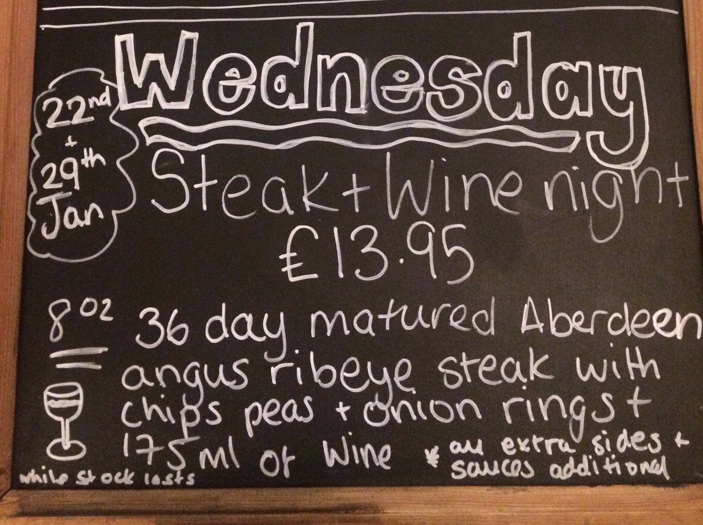 Steak and wine night at The Ferry House today | Surlingham