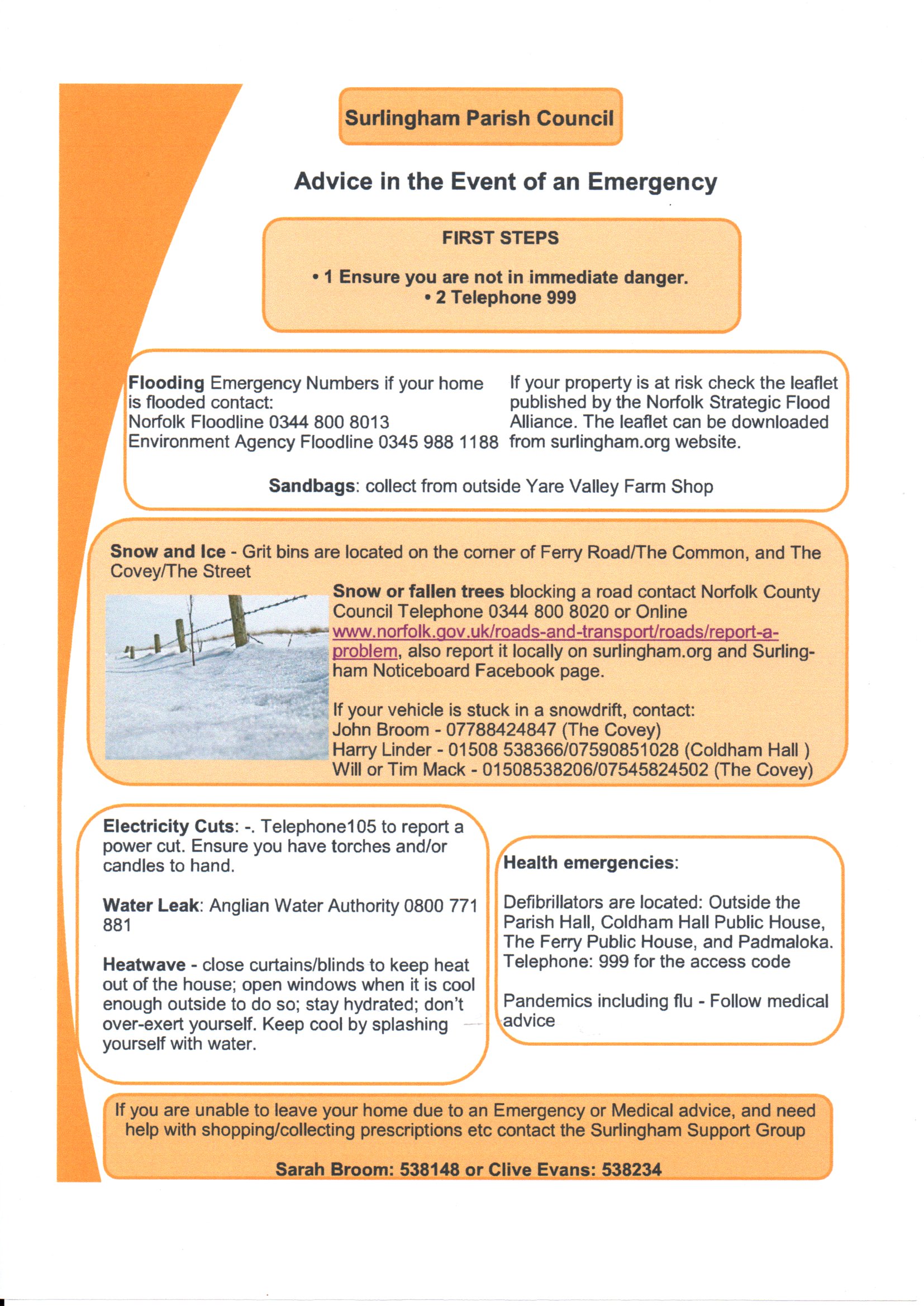 What to do in an Emergency | Surlingham