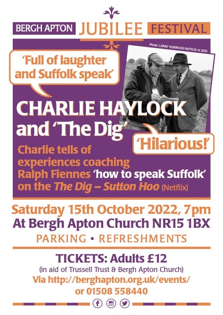 Charlie Haylock & ‘The Dig’, 15th October, Bergh Apton Church | Surlingham
