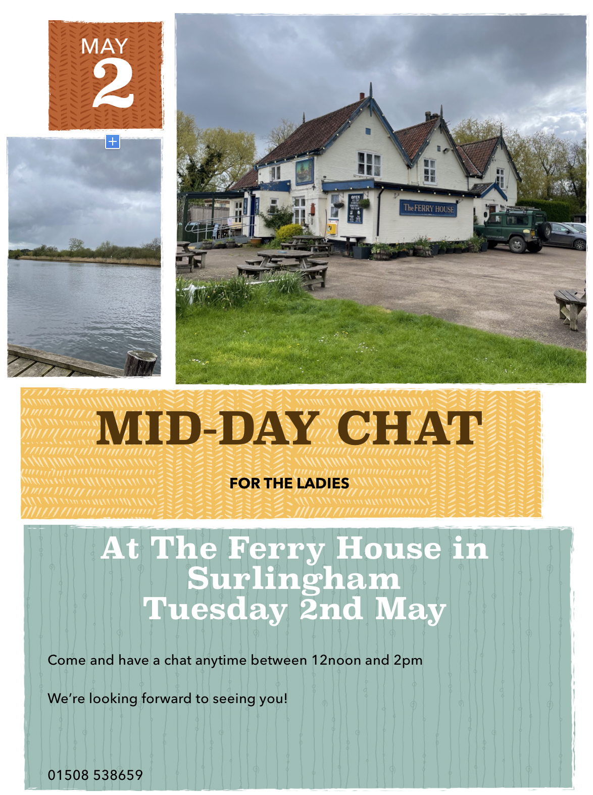 Tuesday 2nd May at The Ferry House | Surlingham