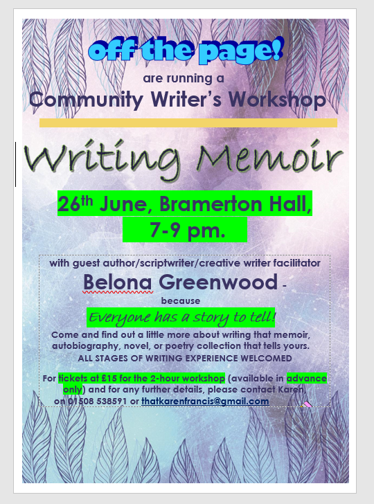 Last call for Memoir Workshop on Monday- book your place now! | Surlingham
