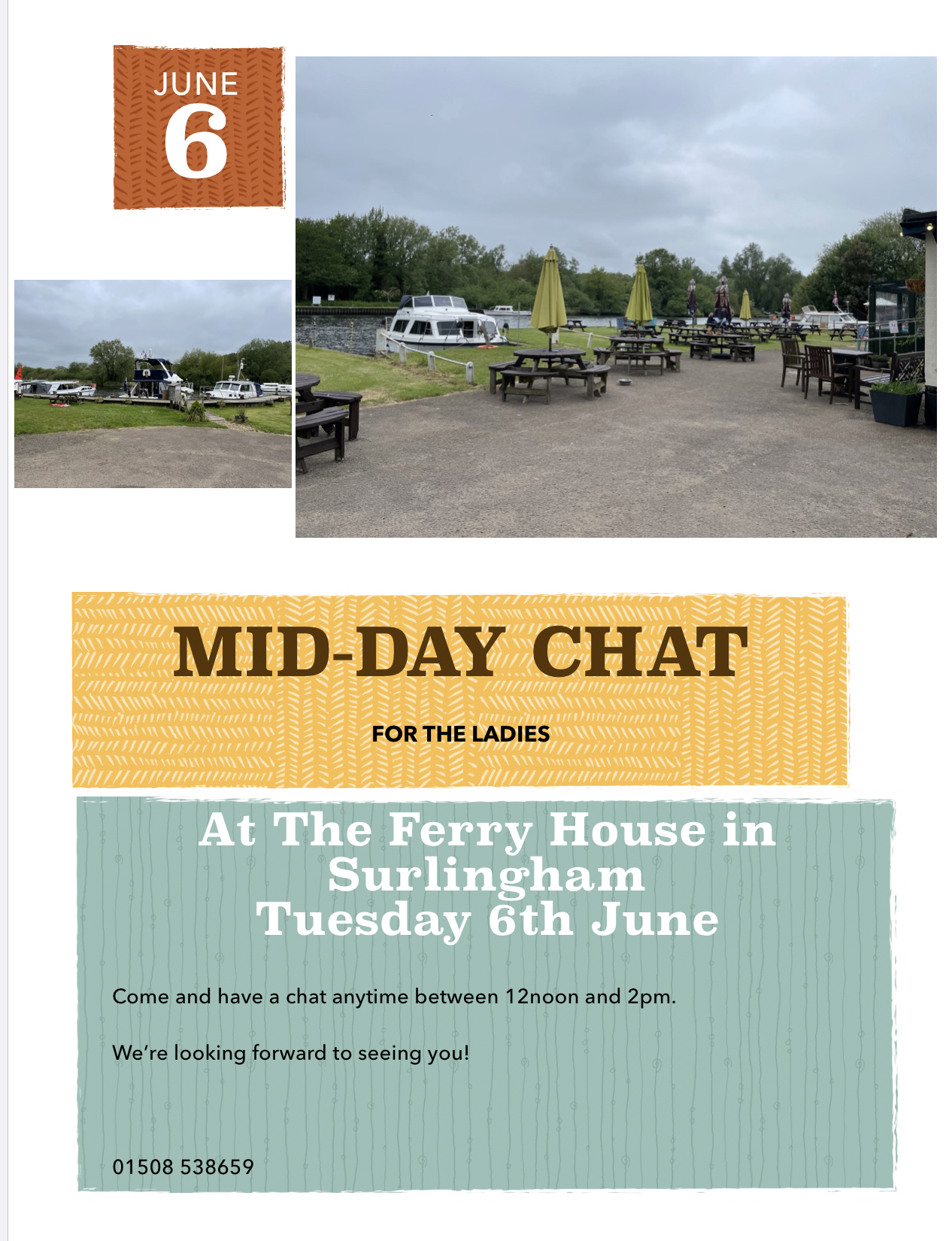 Tuesday 6th June at The Ferry House | Surlingham
