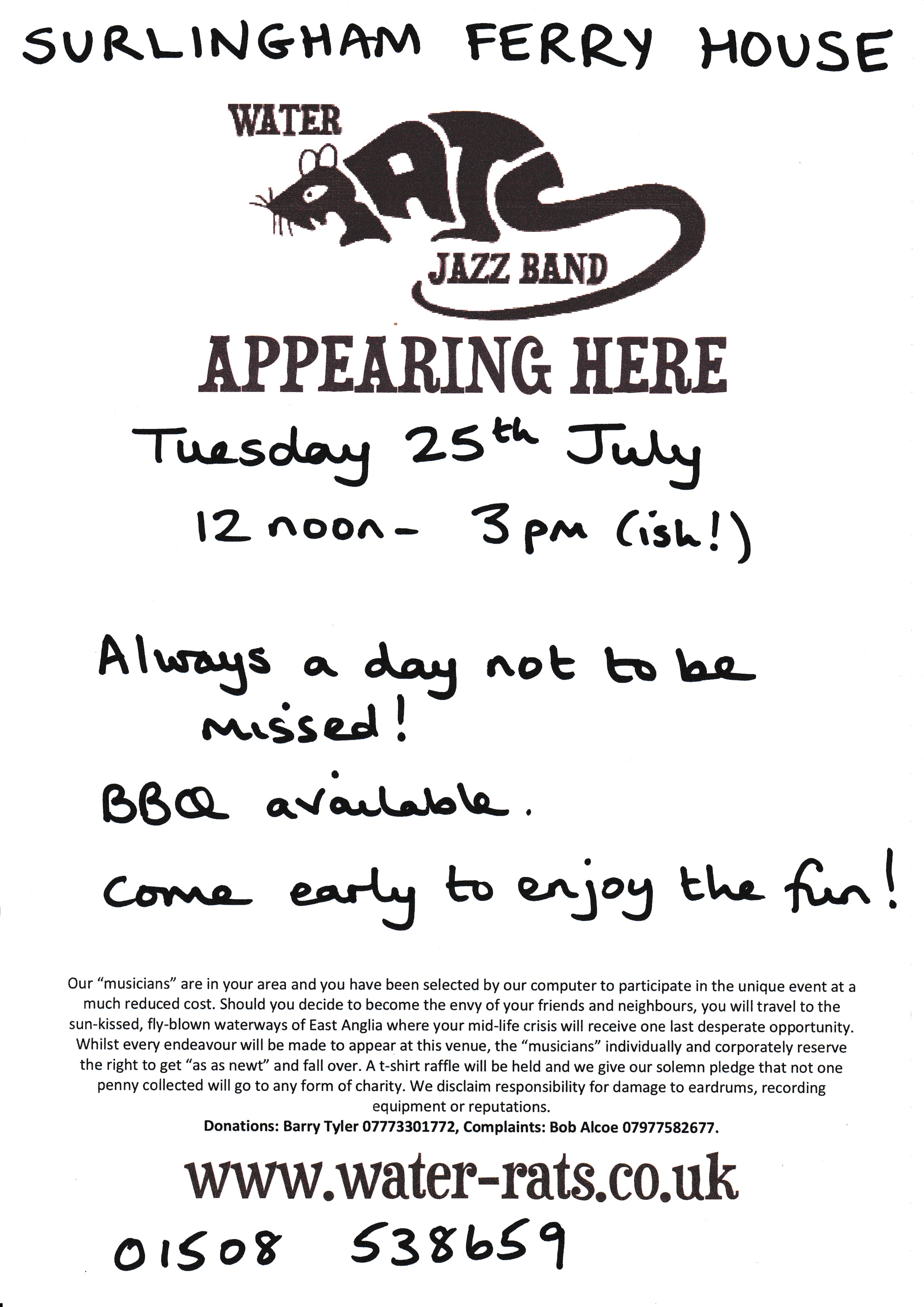 Water Rats Jazz Band at The Ferry House | Surlingham